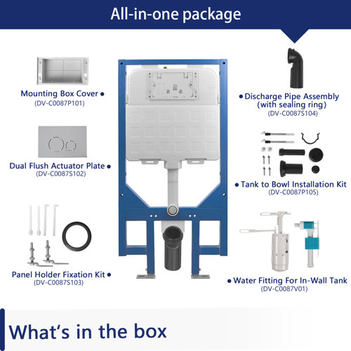 DeerValley 2-Piece Toilet Elongated Dual-Flush Wall Mounted Toilet With Concealed In-Wall Tank ...